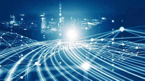 Digital Data Flow On Road In Concept Of Cyber Global Communication And