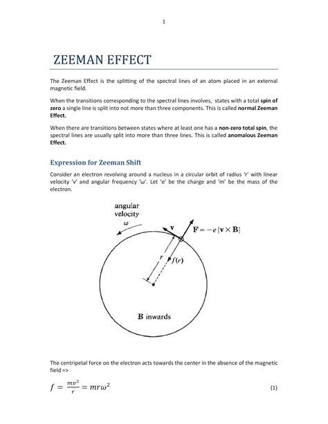 Passion Of Physics A Journey Through Space Time Zeeman Effect