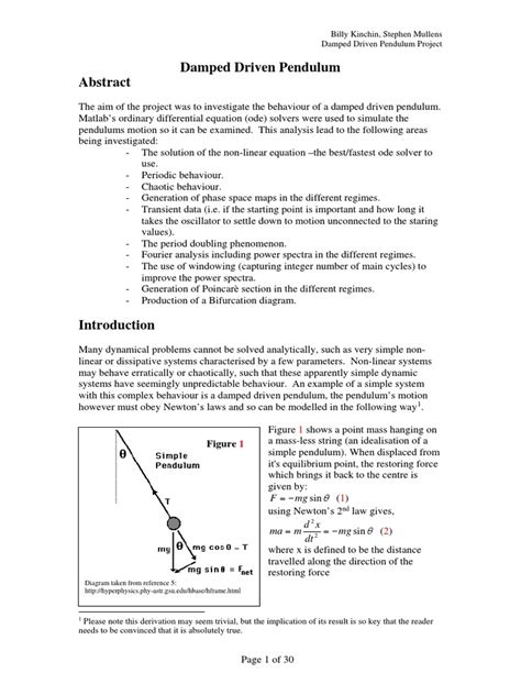 Damped Driven Pendulum Pdf