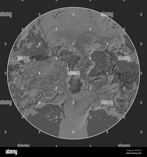 Scotia Tectonic Plate On The Bilevel Elevation Map In The Lagrange Oblique Projection Centered