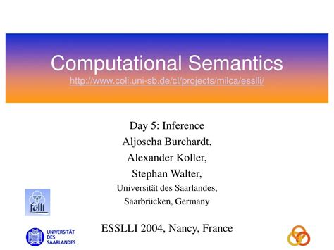 Ppt Computational Semantics Coli Uni Sb De Cl Projects Milca Esslli