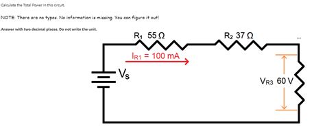 Solved Calculate The Total Power In This Circuit NOTE Chegg