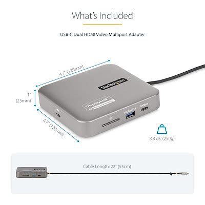 StarTech Com USB C Multiport Adapter Dual HDMI Video 4K 60Hz 2 Port USB A USB C 10Gbps Hub