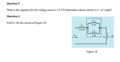Solved What Is The Equation For The Voltage Across A 12 5H Chegg Com