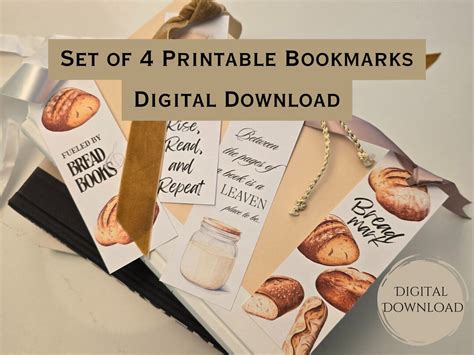 Printable Food Bookmark Bread Bookmark Boho Bookmark And Book Lovers
