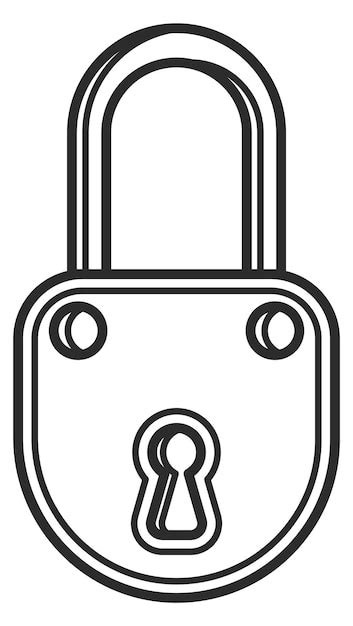 Premium Vector Padlock Line Icon Access Symbol Protection Sign