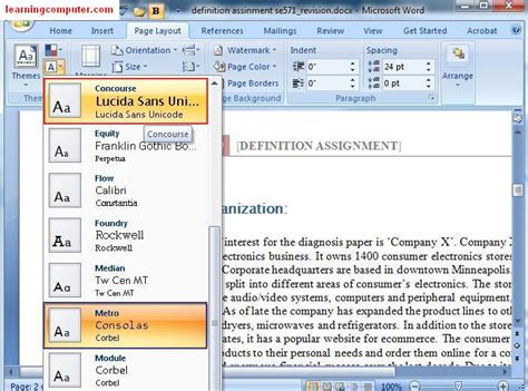 Microsoft Office Word 2007 Learn The Page Layout Tab In Ms Word It