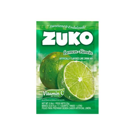 Zuko Drink Mix Lime Individual Pack 24 Count 0 9 Oz — Cordialsa Usa