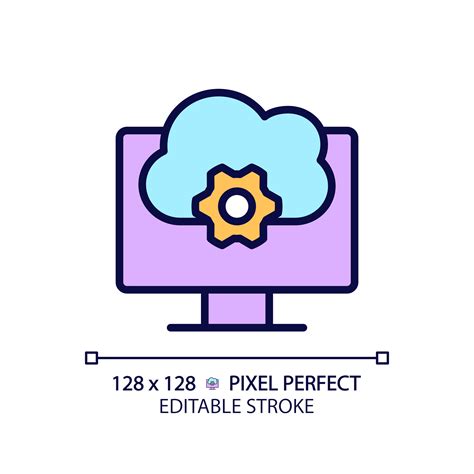 Cloud Based Software Pixel Perfect RGB Color Icon Application Online Support Computing
