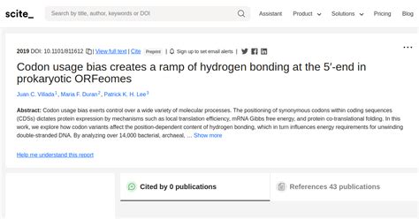 Codon Usage Bias Creates A Ramp Of Hydrogen Bonding At The 5′ End In