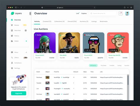 Light Mode Nft Dashboard Ui By Olajide Adewumi On Dribbble