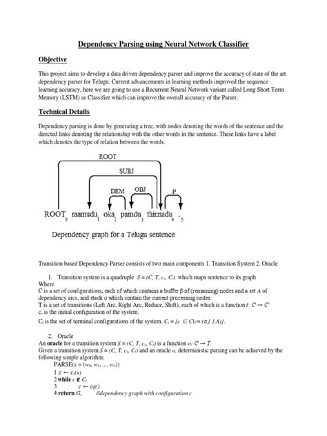 Dependency Parsing Using Neural Network Classifier Pdf Parsing Theoretical Computer Science