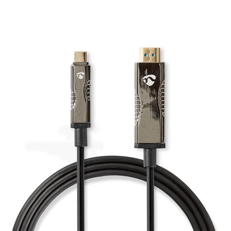 Active Optical USB Cable USB C Male HDMI Connector 18 Gbps 30 0 M Round PVC