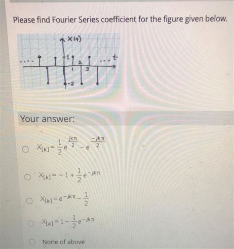 Solved Please Find Fourier Series Coefficient For The Figure