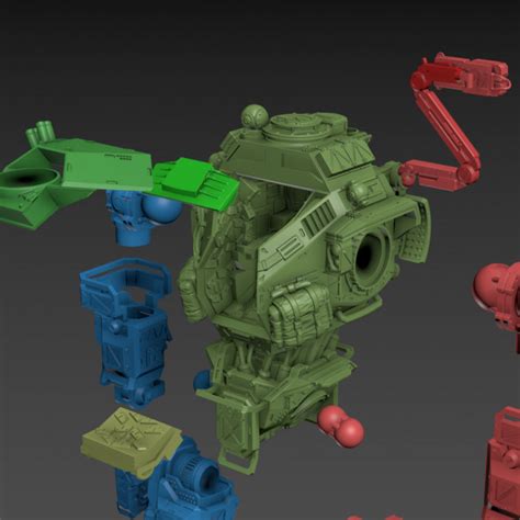 3d printable big particle robot poseable set 100mm approx height by