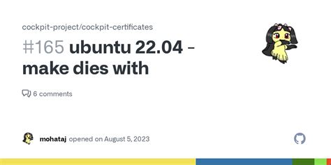 Ubuntu 22 04 Make Dies With · Issue 165 · Cockpit Project Cockpit Certificates · Github