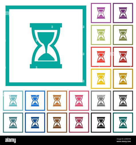 Hourglass Flat Color Icons With Quadrant Frames On White Background Stock Vector Image And Art Alamy