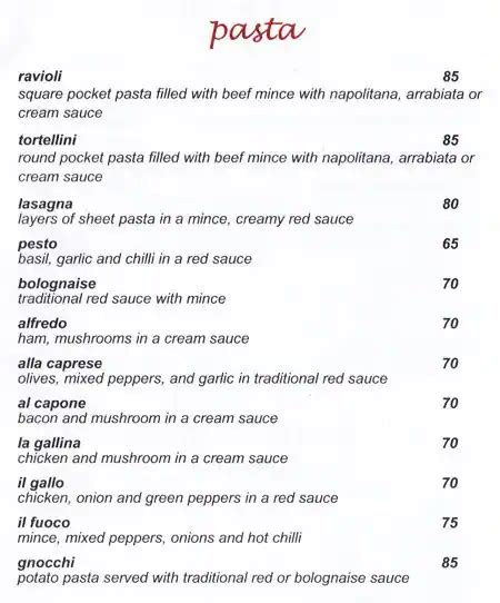 Menu At Amici Ristorante E Pizzeria Pretoria