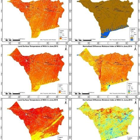 Spatiotemporal Variations In Lst And Ndmi Figure 5 Shows Variations Download Scientific