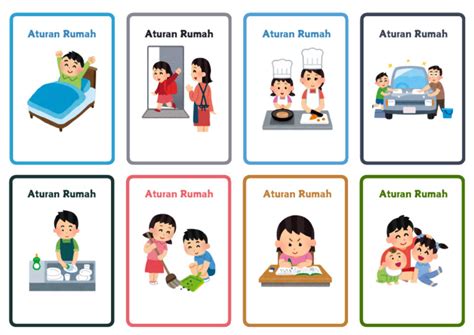Aturan Di Rumah Dan Sekolah Lembar Kerja Biru Dan Abu Abu Ilustratif Pdf