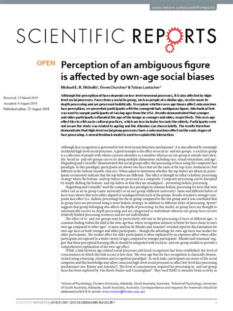 Perception Of An Ambiguous Figure Is Affected By O Pdf Perception Bias