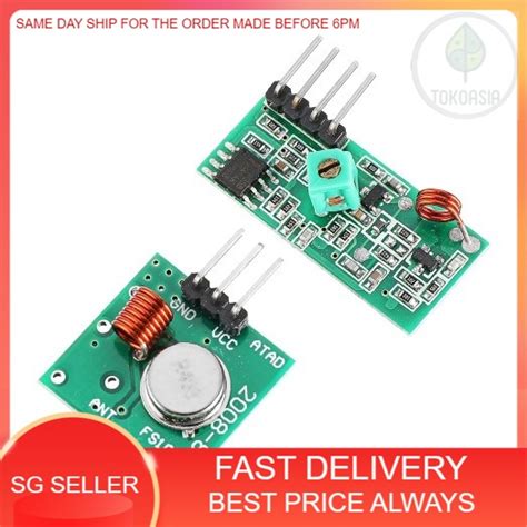 Ready Stock 433mhz Rf Decoder Transmitter With Receiver Module Kit