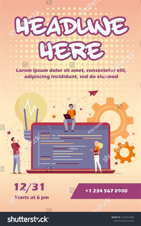 Tiny Programmers Coding New Project Isolated Stock Vector Royalty Free