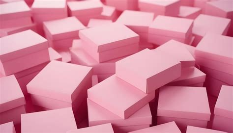 Stacked Pink Parcel Boxes Premium Ai Generated Image