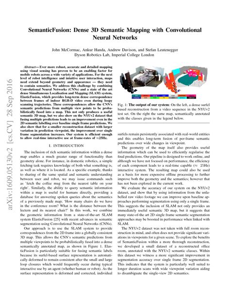 Semanticfusion Dense 3d Semantic Mapping With Convolutional Neural