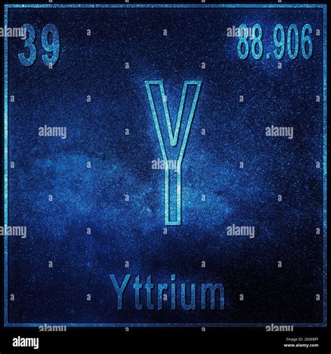 Yttrium Chemical Element Sign With Atomic Number And Atomic Weight