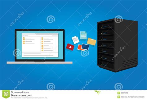 FTP File Transfer Protocol Copy Document Data From Computer Laptop To Server Icon Symbol