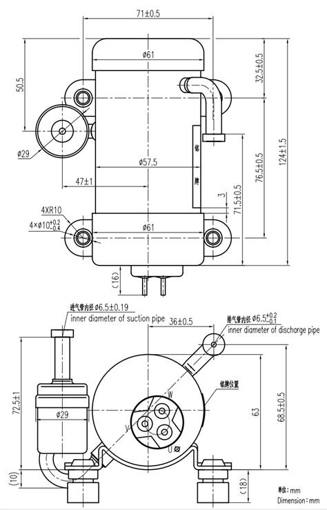 Horizontal Mini Compressor Ts2802y4 W 24vdc R134a Moir Cooling
