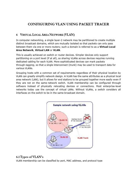 configuring vlan using packet tracer pdf computer network network switch