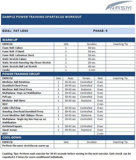 Nasm Opt Model Template Printable Calendars At A Glance