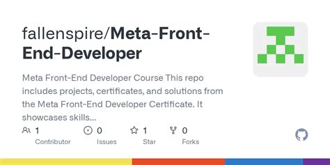 Github Fallenspiremeta Front End Developer Meta Front End Developer