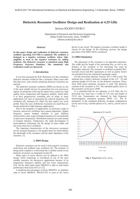 Dielectric Resonator Oscillator Design And Realization At 4 25 Ghz Docslib