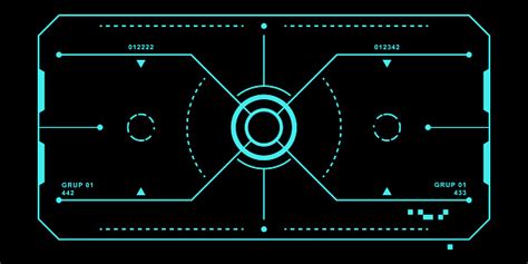 Hud 미래 지향적인 디스플레이와 디테일이 돋보이는 디테일 공상 과학 모니터 화면 현대 배경에 대한 벡터 그림입니다 첨단 사용자 인터페이스 가상현실에 대한 스톡 벡터 아트