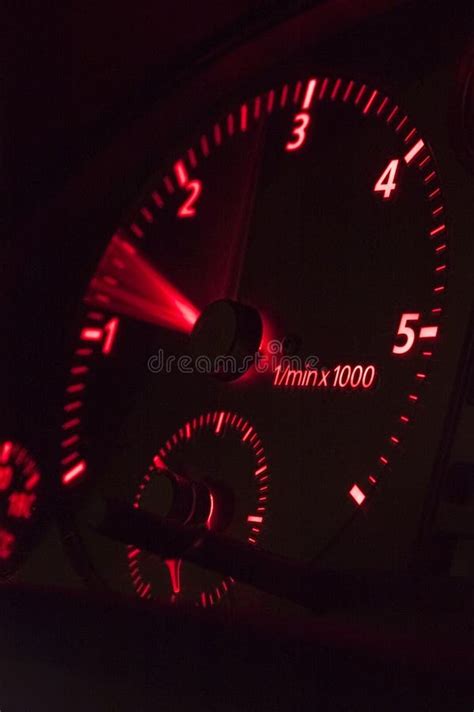 Red Illuminated Rev Counter Close Up Stock Image Image Of Blurred Closeup 780383
