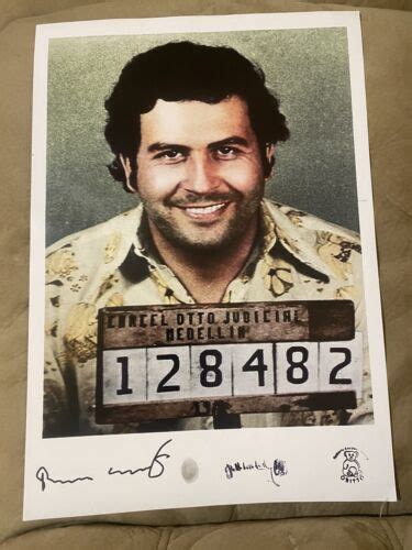 Pablo Escobar Mugshot Poster Autographed By Roberto Escobar 20x14 4618029857