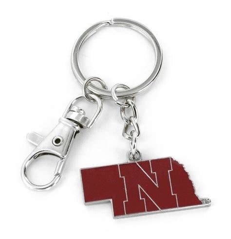 Nebraska Cornhuskers Keychain State Design 763264741637 Ebay