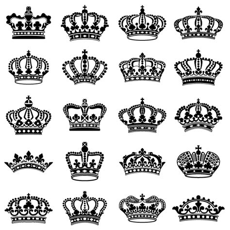 عکس طرح خالکوبی ساده تاج های پادشاهی مختلف در فرمت Png