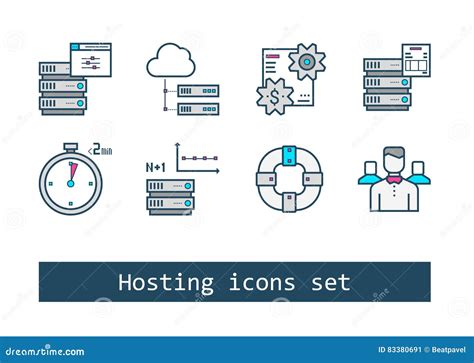Set Of Hosting Icons Stock Illustration Illustration Of Provision 83380691