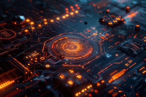 Closeup Of Hightech Circuit Board With Microchip Premium Ai Generated Image