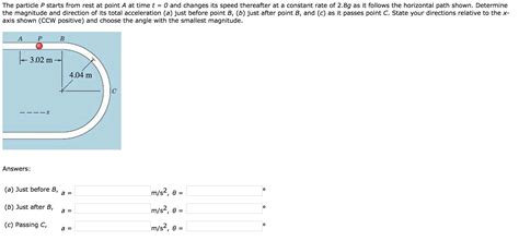 Solved The Particle P Starts From Rest At Point A At Time T