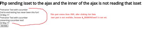 javascript php sending isset to the ajax and the inner of the ajax is