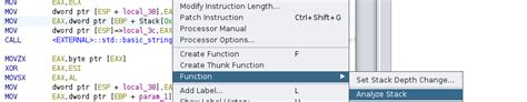 Ghidra 110 What Does Function Analyze Stack Option Do Reverse