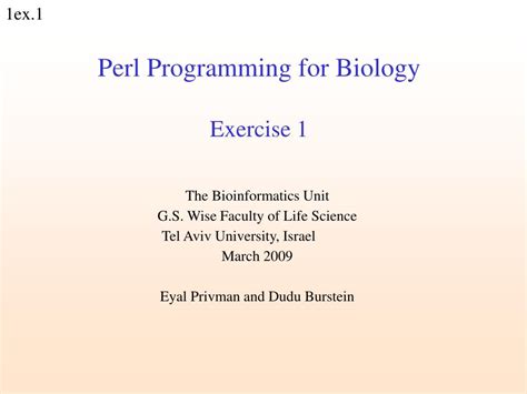 Ppt Perl Programming For Biology Exercise 1 Powerpoint Presentation Free Download Id3126449