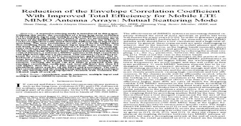 Pdf Reduction Of The Envelope Correlation Coefﬁcient With Improved