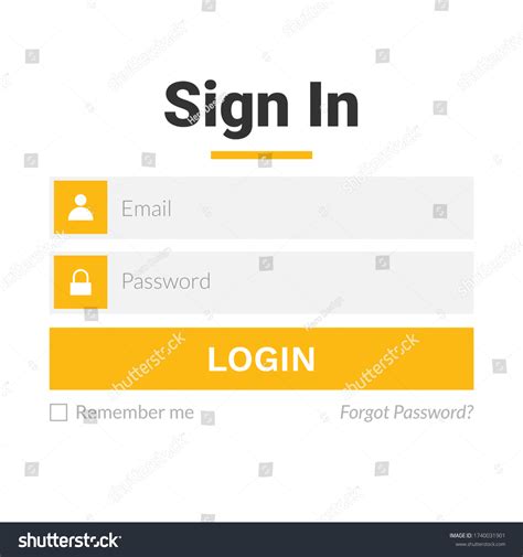 Modern User Login Form Menu Page Stock Vector Royalty Free 1740031901 Shutterstock