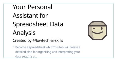Your Personal Assistant For Spreadsheet Data Analysis